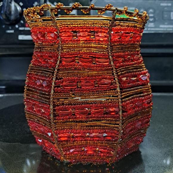 PartyLite | Accents | Partylite Red Beaded Wall Sconce And Votive ...